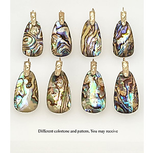 OZEL – Teardrop Earrings for Women,14K Gold Plated Hammerd Earings for Women Trendy, Made of Resin with Mother Of Pearl – Abalone (101Abalone)