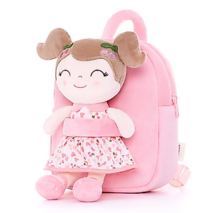 Gloveleya Kids Backpack Toddler Backpack Plush Backpack with Soft Doll Cherry Girl Pink 9 Inches New…