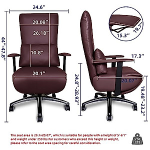 FIBO Gravity-Sensing Executive Home Ergonomic Office Chair Reclining Office Chair with Foot Rest & Headrest, High-Back PU Leather Computer Desk Chairs with Back & Lumbar Support Task Chair, Red