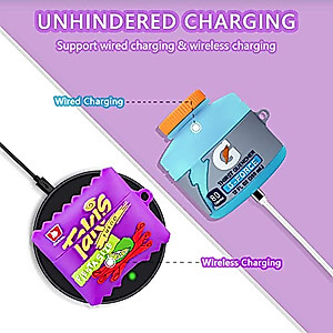 3Pack Cute Case for Airpods Pro 2nd/1st Case Cover,3D Cartoon Funny Food Design Full Protective Soft Silicone Case for Apple Airpods Pro 2nd Generation/Airpods Pro with Keychain for Women Boys Girls