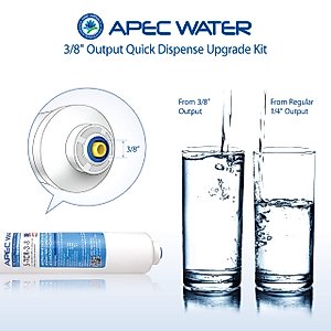 APEC 3/8" Output Quick Dispense Upgrade Kit for Under-sink Reverse Osmosis Water Filter System, White