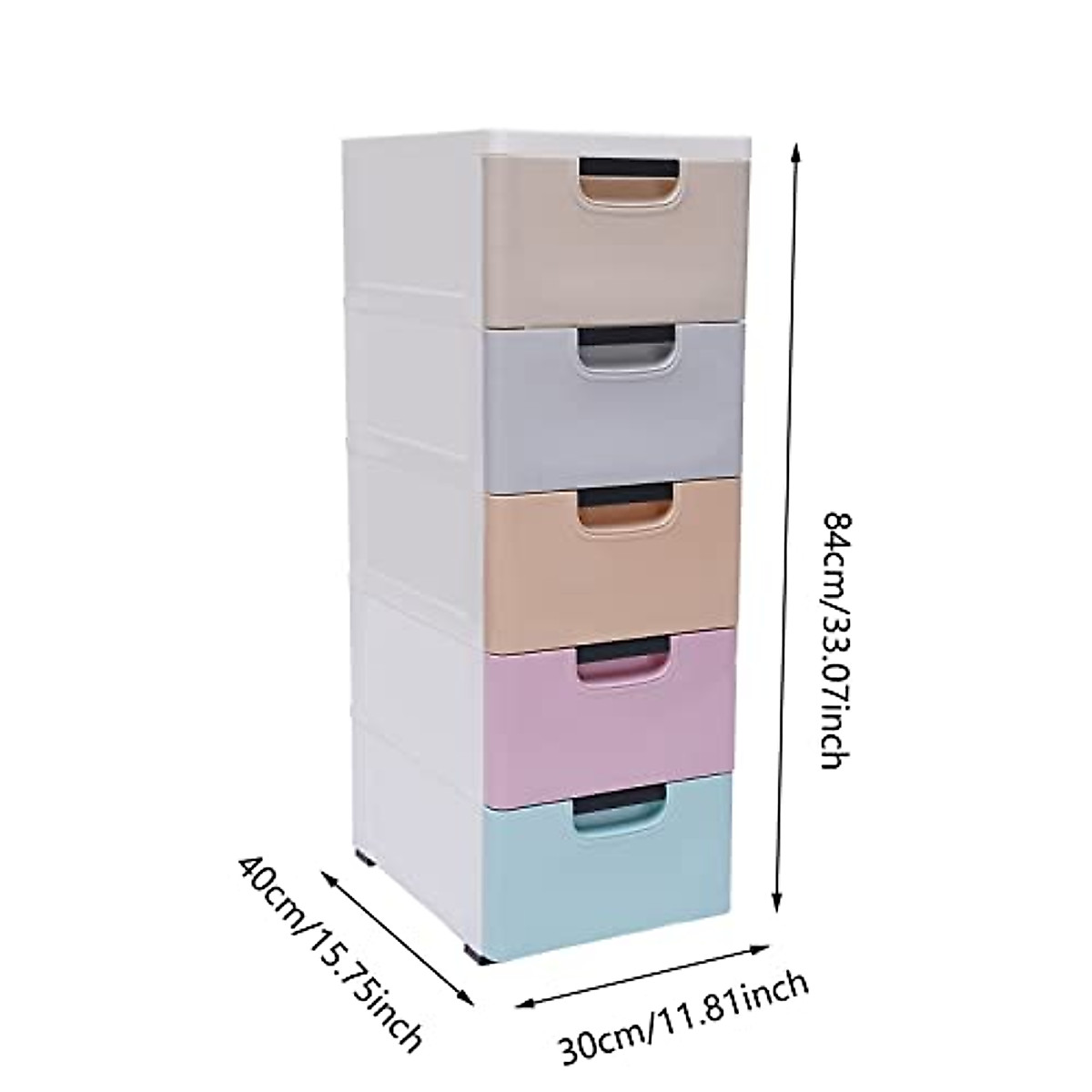 TFCFL Drawers Dresser Storage Cabinet with 5 Drawer Stackable Vertical Closet Drawers Dresser with Wheels Organizer Units for Bedroom Living Room