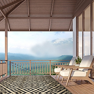 TwoPone Reversible Patio Rug,Outdoor Rug 6'X 9'for Patios Clearance,Plastic Straw Rug,Boho Outdoor Carpet Camping Mats Rv Rugs for Patio,Backyard,Deck,Picnic,Beach,Lawn,Balcony,Porch,Camper