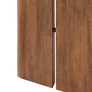 Modway Amistad 60" Solid Wood Modern Farmhouse Rectangular Dining Table in Walnut