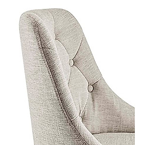 Modway Distinct Tufted Swivel Upholstered Office Chair, Black Beige 23 x 20.5 x 32