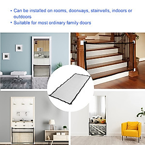 Jacksing Safty Baby Gate, Baby Door Gate Baby Gate Retractable Doorway Baby Gate for Indoor(L)