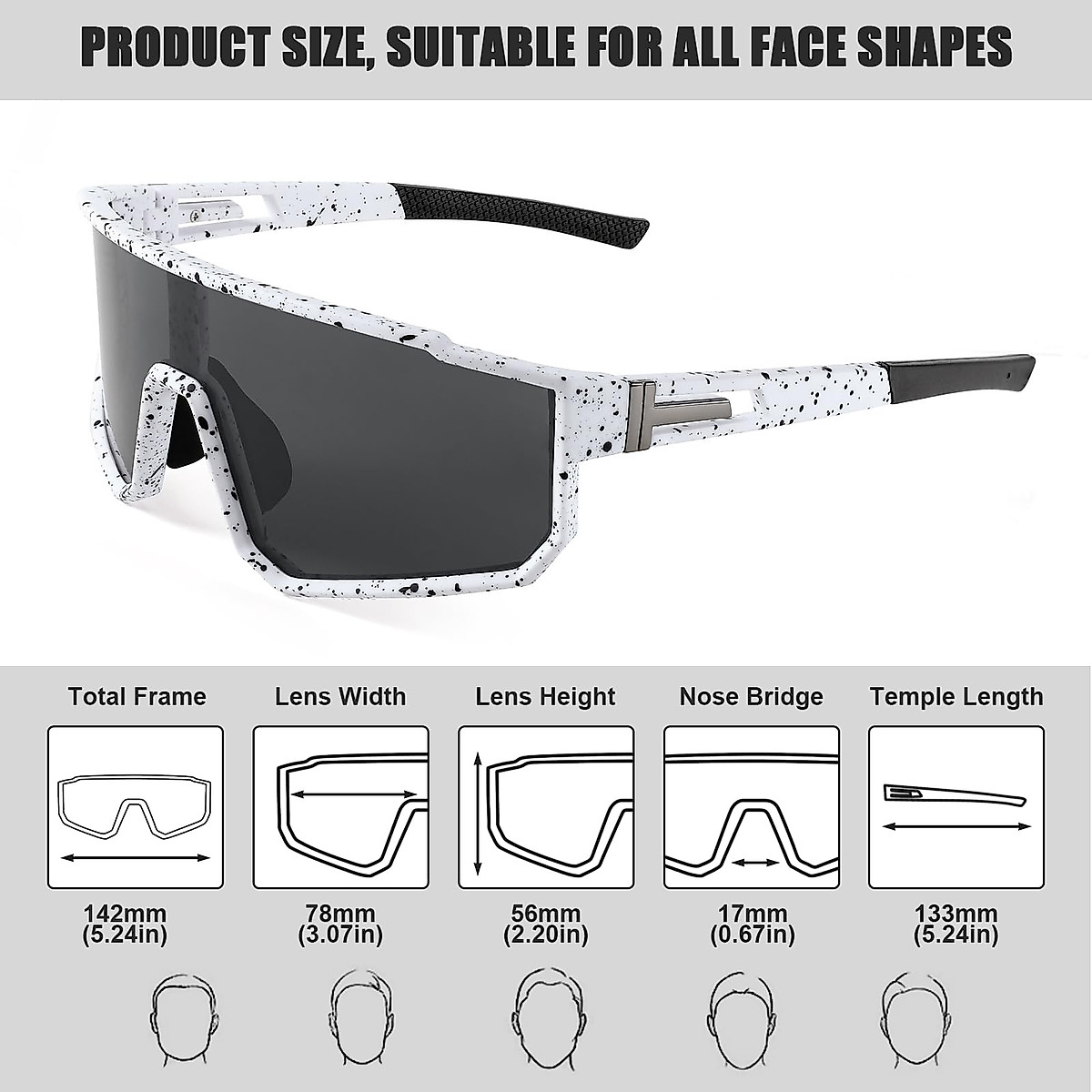 Karsaer Visison Polarized Cycling Riding Glasses Sports Sunglasses Men Women for Moutain Baseball MTB Bicycle