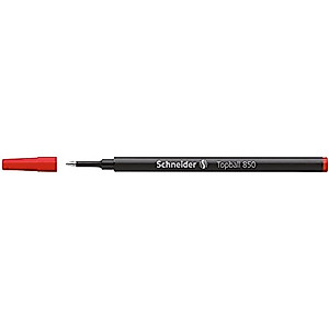 Schneider Topball 850 Refill in Euro-Format for Ink Roller Pen 0.5 mm Red Pack of 10