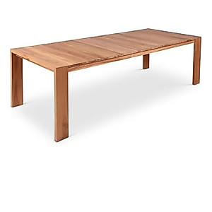 Meridian Furniture 353-T Tulum Collection Modern | Contemporary Outdoor Patio Patio Dining Table with Solid Teak Wood and Natural Teak Finish, 108.5" W x 40" D x 30" H, Natural