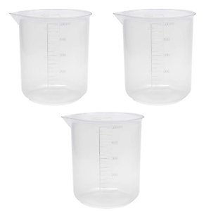 Sscon 3Pcs 500ml Lab Graduated Beakers Transparent Plastic Measuring Cups for Laboratory Kitchen