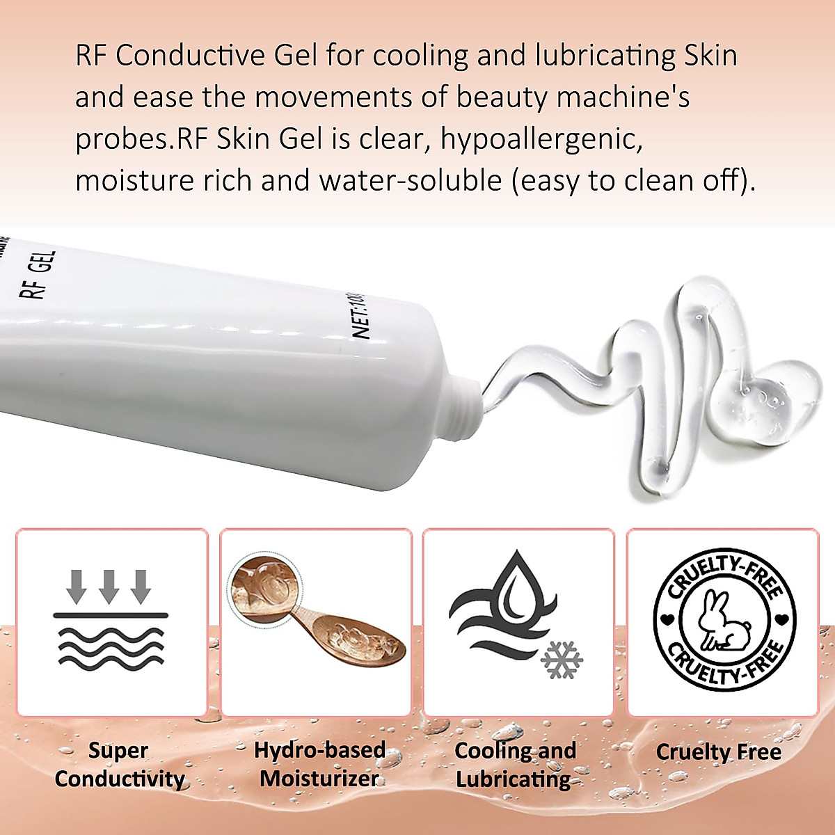 RF Gel (2 Pack) – Skin Cooling and Conducting Gel for Use with RF Face Lifting and Skin Tightening Beauty Devices