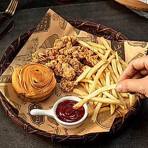 250Pcs Deli Wax Paper Sheets for Food Newspaper Theme wax paper sheets, Basket Liners wrapping paper for Deli, Sandwich, Cheese, Picnic, Party, Holiday, 9.8 x 9.8 inch