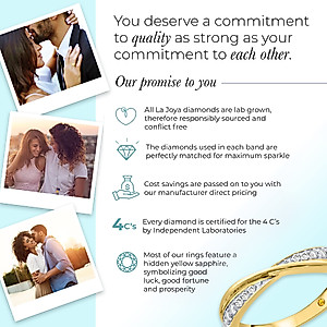 La Joya 1/4 CT TW Certified Lab Created Diamond Bands for Women - Solid 10k White Gold Diamond Wedding Rings, Anniversary Bands, Promise Rings And Stackable Bands - Women's Diamond Ring Size 7.5