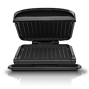 George Foreman 4-Serving Removable Plate Grill and Panini Press, Black, GRP360B