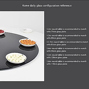 Dxcaicc Glass Turntable for Dining Table, Black Lazy Susan Table Top, Round Home Hotel Table Serving Turntable,90cm