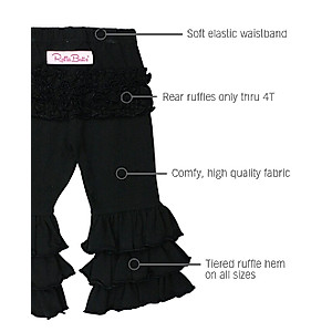 Black Ruffle Pants - 6-12m