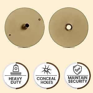 NU-SET Lock | Steel Plate Door Hole Cover | Door Lock Hole Cover with Brass Finish | Home Improvement & Door Hardware (Brass)