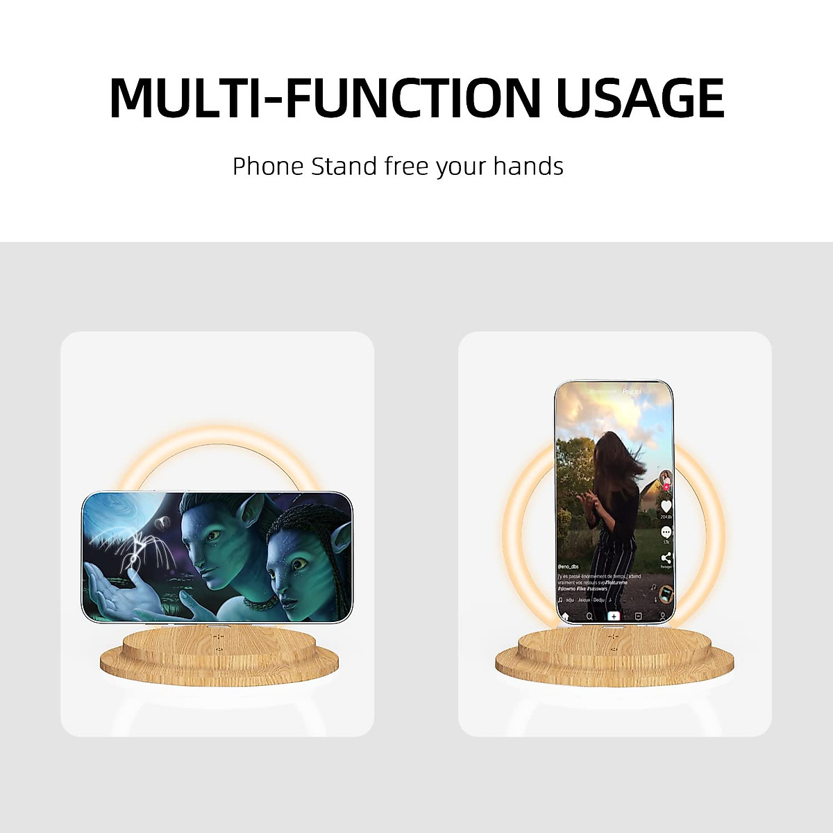 EMIE LED Bedside Lamp with Wireless Charger, Touch Desk Lamp Adjustable Nightstand Light Decor, 3 Brightness Levels Eye-Caring Table Lamps for Bedroom Dorm Home Office Gifts