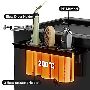 Paddie Salon Rolling Cart for Hair Stylist, 4 Organized Drawers, 2 Storage Baskets, Hairdryer & Tools Holder, Flexible Combination