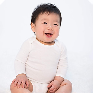 Lamaze Organic Baby baby boys Organic 5 Pack Longsleeve Bodysuits Layette Set, Solid White, 12 Months US