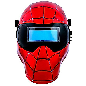 Save Phace Auto Darkening Welding Helmet Spiderman Gen Y - Ear to Ear vision Welder Hood with 2nd Largest Viewing Mask for SMAC/MIG/TIG/SPOT - 2 ARC Sensors Solar Powered and Grind Mode (3012336)
