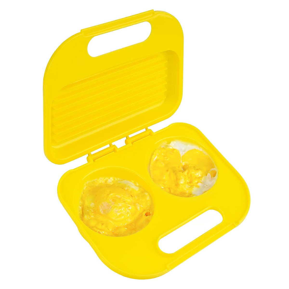 SHIDOW Egg Poacher, Microwave in Minutes, BPA Free for Quick and Healthy Breakfast, Microwave Egg Cooker, Microwave Maker for 2 Eggs, Dishwasher Safe(Yellow)