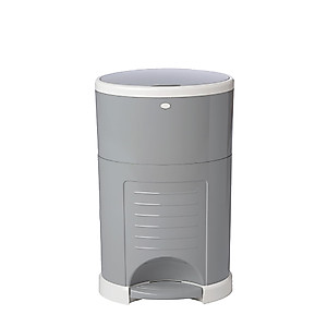 Dekor Classic Hands-Free Diaper Pail | Gray | Easiest to Use | Just Step – Drop – Done | Doesn’t Absorb Odors | 20 Second Bag Change | Most Economical Refill System