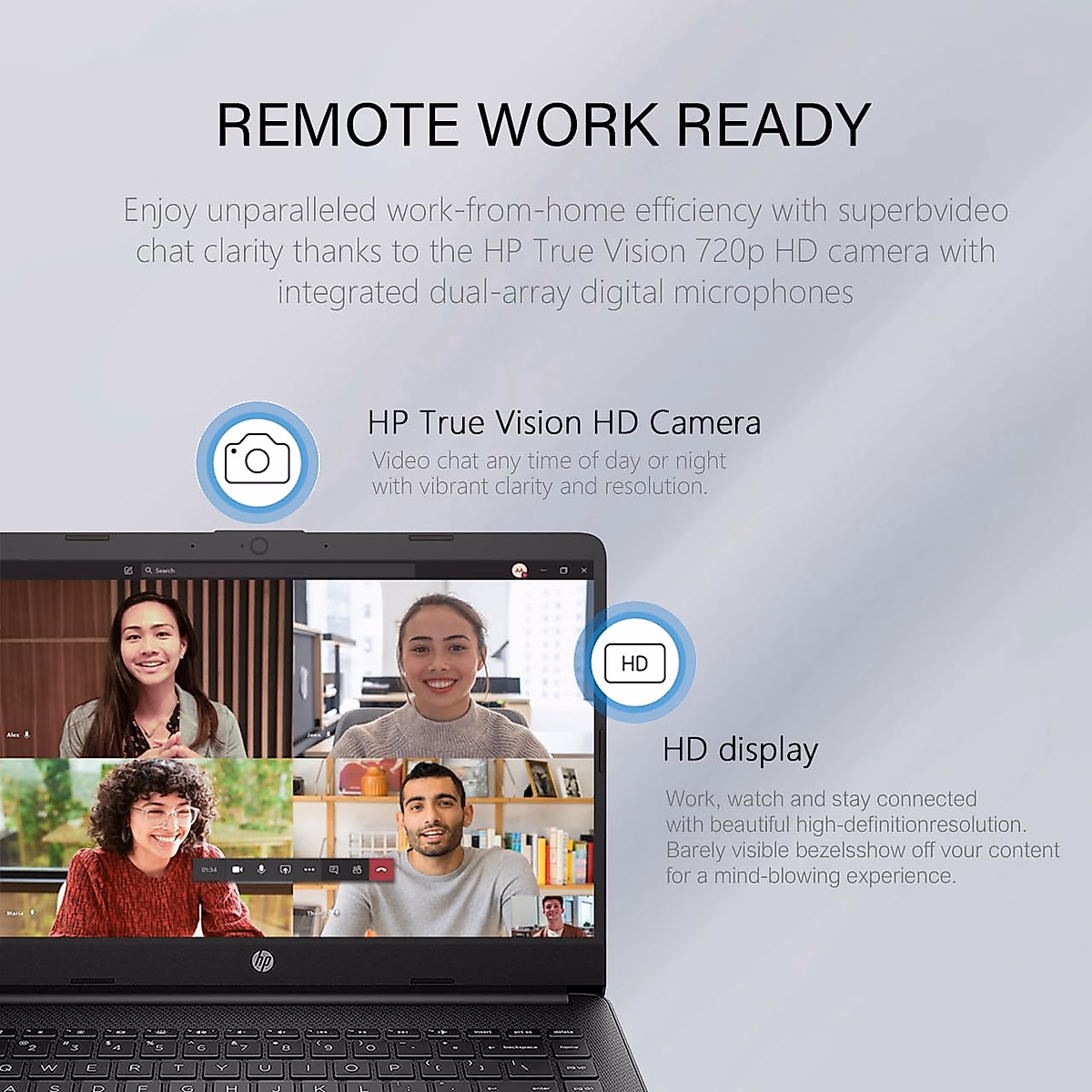 HP 14 Laptop, Intel Celeron N4020, 32GB RAM, 64 GB Storage, 14-inch HD Touchscreen, Intel UHD Graphics 600, Windows 11, Thin & Portable, 4K Graphics, One Year of Microsoft 365, Jet Black