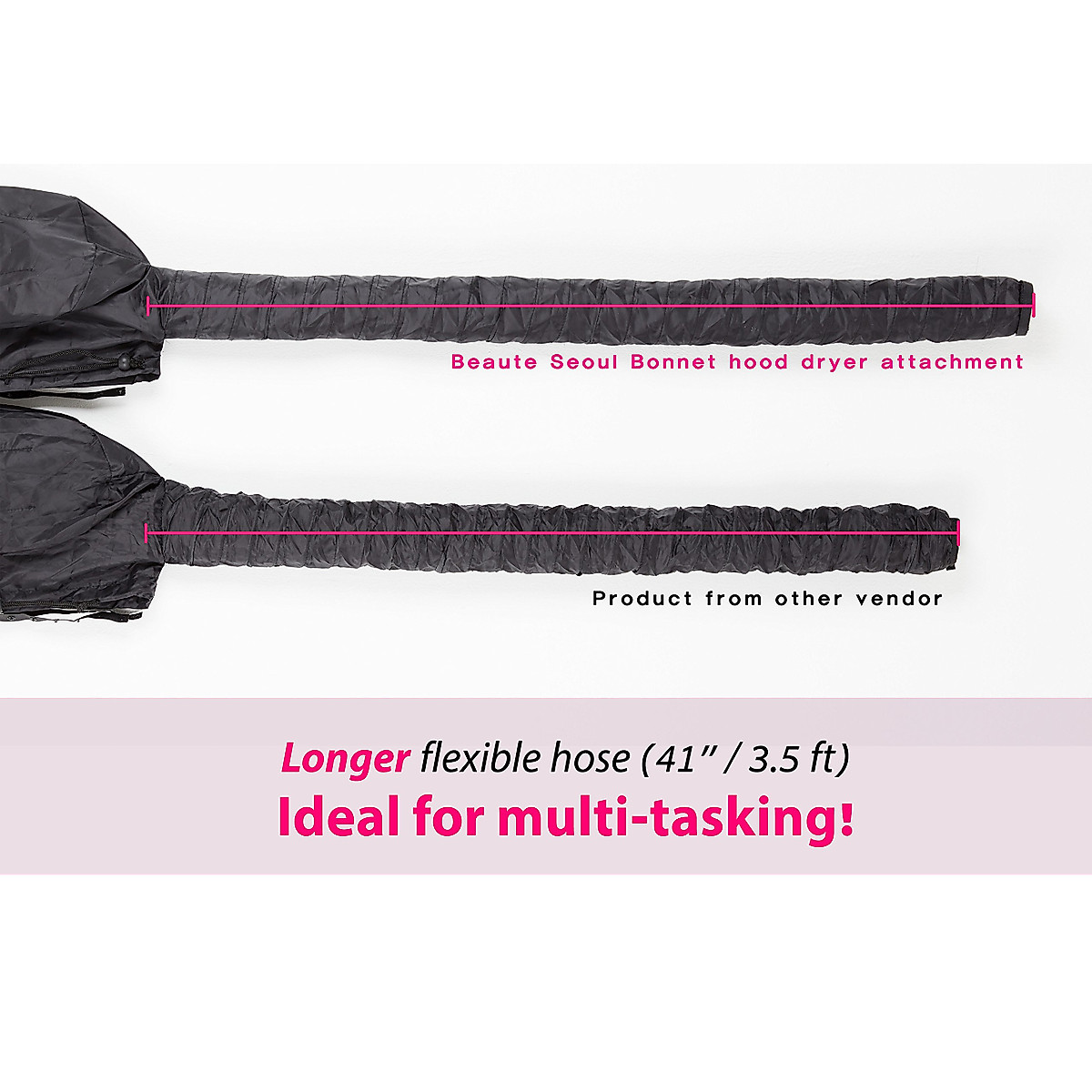 BEAUT'E SEOUL Hooded Hair Dryer Attachment and Black Seed & Argan Oil Spray Set - Soft Adjustable Large hooded bonnet & Keratin Hair Treatment Leave in Conditioner Spray 5oz