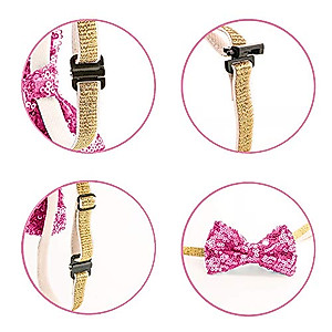 Neo LOONS Dog Birthday Bandana Set, Cute Dog Bow Tie Scarf Crown Hat Happy Birthday Banner for Dogs Birthday Party Supplies Decorations for Small Medium Pet Dog Puppy(Pink)