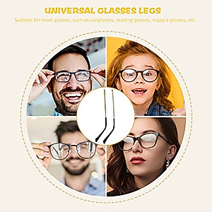 ULTECHNOVO Eyeglass Temple Arms Glasses Repair Kit 1 Pair Metal Glasses Temple Sunglasses Arm Eyewear Frame Temple Replacement Eyeglass Nose Pads Eyeglasses Replacement Arms
