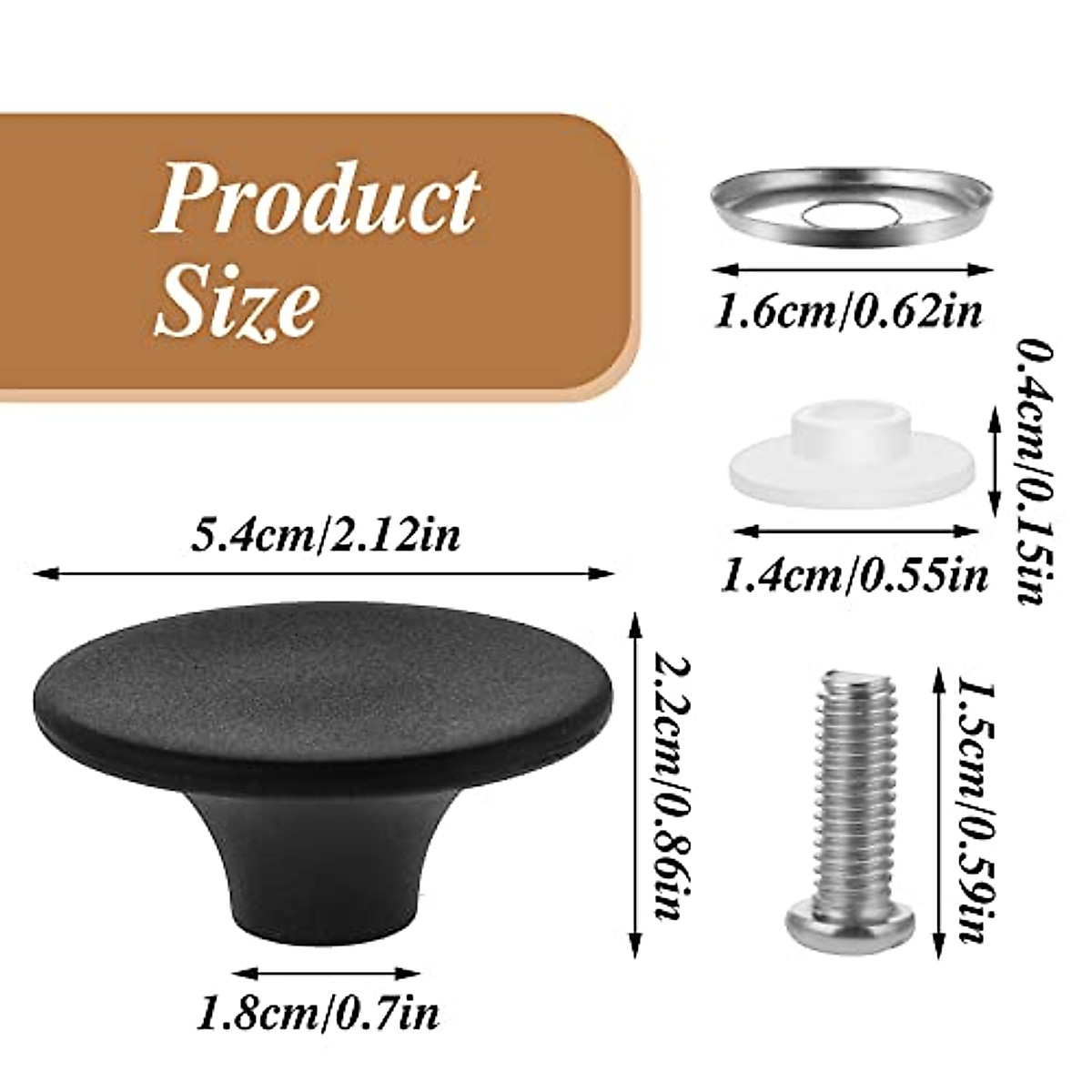 TIESOME 3 Pcs Pot Lid Knob, Universal Replacement Pan Lid Cover Knobs, 5.5cm Large Handle Lid Knob, Kitchen Cookware Knob Handle, Bakelite Circular Handgrip Knobs