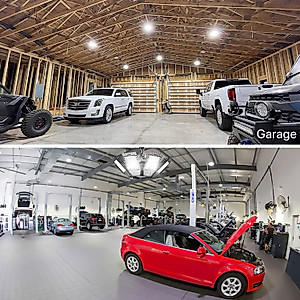 Fucoda LED Shop Light 250W Eqv 800W 35000lm High Bay Light, Daylight White No-Dimmable, Ceiling Hook Hanging LED Barn Light with 5ft US Plug, Ideal for Workshop, Shop, Garage, Warehouse (250W 4Pack)