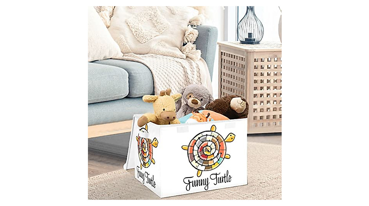 CaTaKu Cartoon Turtle Storage Bins - Durable Fabric Organizers