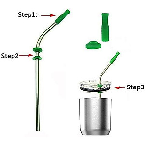 10pcs Reusable Metal Stainless Steel Straws 10.5'' with Silicone Tips & Buckle drinking straw for 20-40 Oz RamblersTumblers Rumblers Cold Beverage, Ultra Long(10.5 inch)