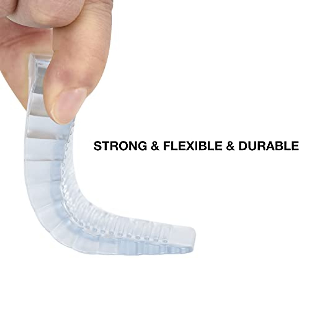 HOME MASTER HARDWARE 3.5in Clear Rubber Wedge Door Stopper Wall Protector Door Stop Wedge Non Marking No Sliding for Hotel, Home, or Office 8 Pack Light Blue