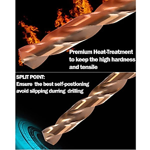 MAX-CRAFT 10Pcs 1/8 in.x 6 in. Cobalt Drill Bit Aircraft Extension Extra Long Deep Hole Metal Drill