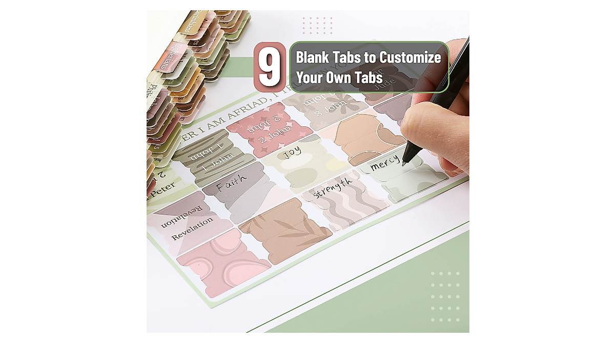 Mr. Pen Boho Bible Tabs - 75 Laminated Tabs for Study