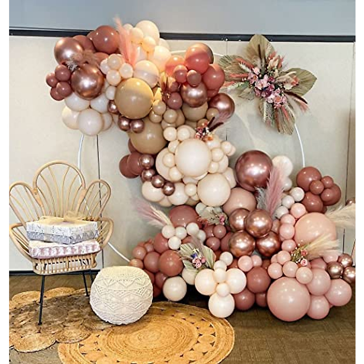 Dusty Pink Brown Balloon Garland Nude Tan Pink Rose Gold Metallic Double Stuffed Latex Party Balloons For Baby Shower Birthday Wedding Bachelorette Party Decorations