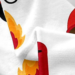 Feelyou Fire Truck Flannel Fleece Blanket Cartoon Car Firemen Car Vehicle Pattern Plush Throw Blanket, for Children Firefighter Red White All Season,Bed Blanket Room Decor Room Decor Twin 60"x80"