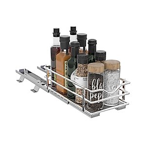 OCG Pull Out Spice Rack Organizer（4.9" W x 10.4" D） for Cabinet, Slide Out Seasoning Organizer Fits Spices, Sauces, Cans etc