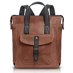 ORNA'S LEATHER ART | Medium Sized and Mini SWAN Everyday Leather Backpack Set. Real Leather in a Stylish Chic Backpack with Practical Contemporary Design