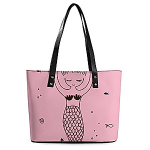 Womens Handbag Mermaid Leather Tote Bag Top Handle Satchel Bags For Lady
