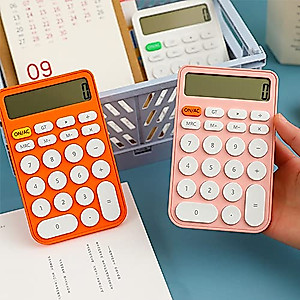 Standard Calculator 12 Digit,Desktop Large Display and Buttons,Calculator with Large LCD Display for Office,School, Home & Business Use,Automatic Sleep,with Battery (Pink and White)
