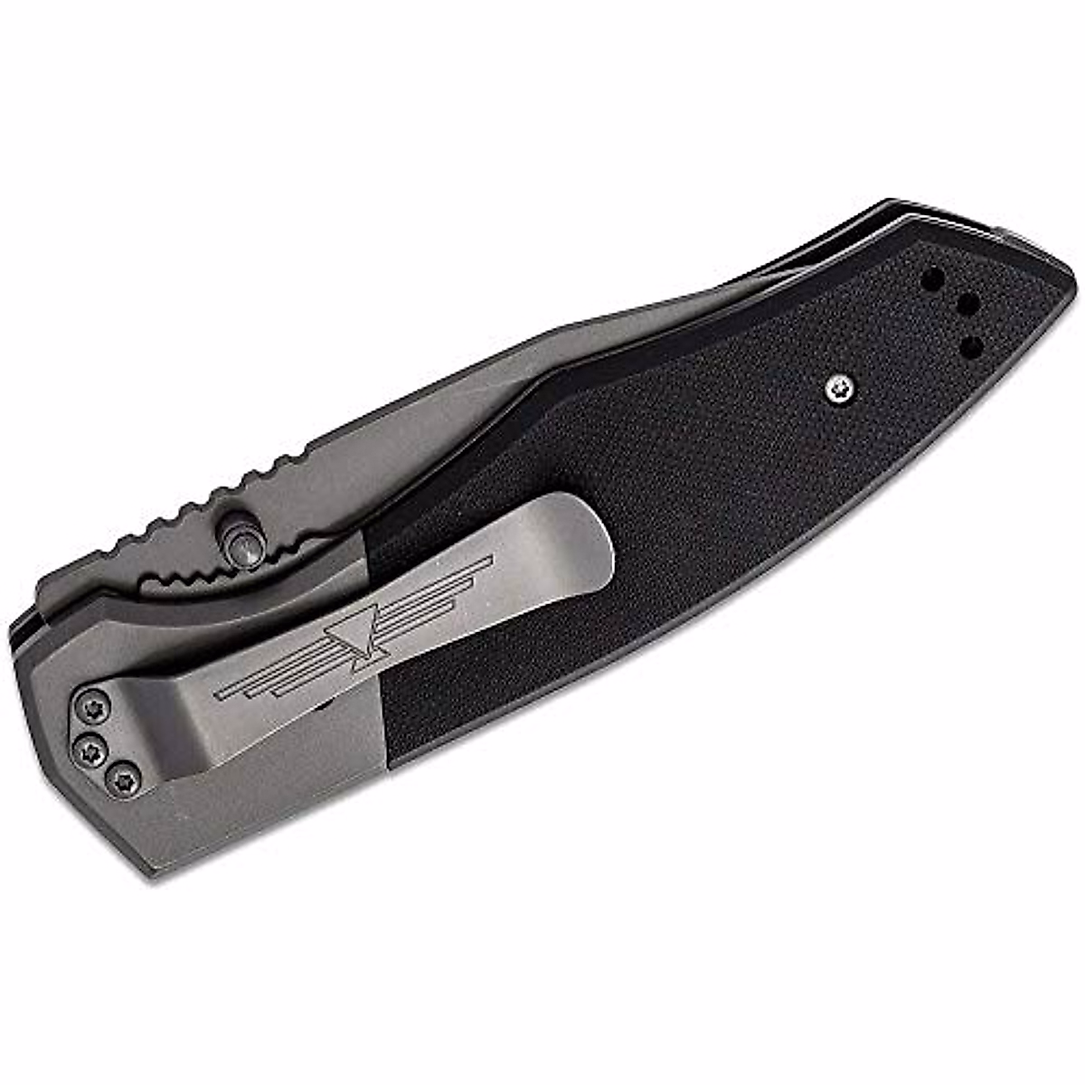KA-BAR 3086 Jarosz Beartooth Gray Pocket Clip, Straight Edge