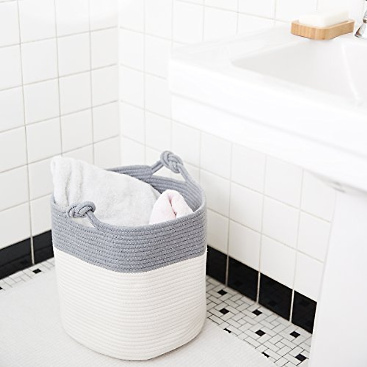 Bijoux Basics DGDVDV FNFBFDBFB, 15 x 13 inch, blue grey and off white or beige