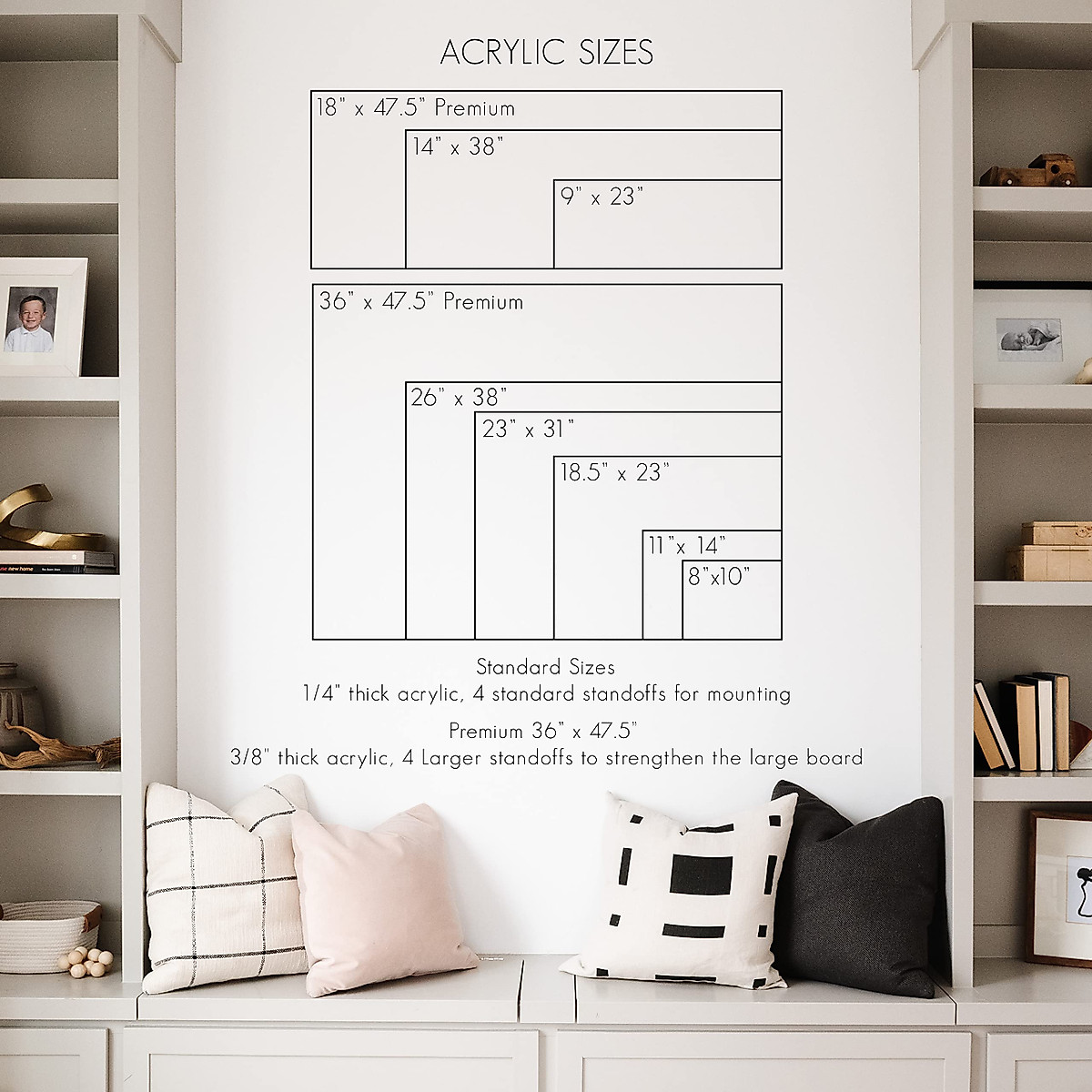 Dry Erase Acrylic Calendar for Wall, Clear Modern Calendar