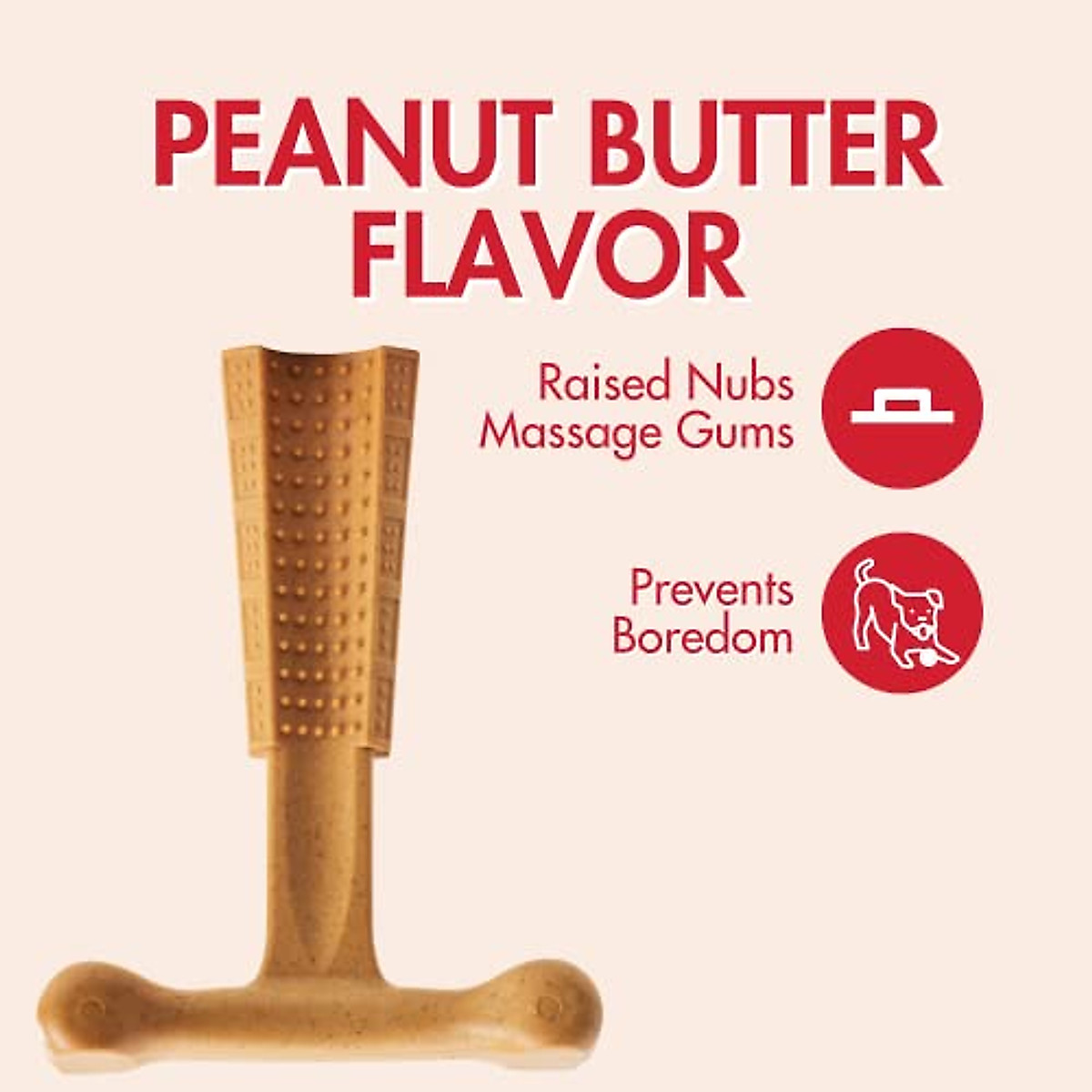 SPOT by Ethical Products 4 in Bambone Plus Easy Grip Peanut Butter, Beef & Chicken Dog Chew Bundle - Bamboo & Nylon Anti Anxiety Bone for Aggressive Chewers & Dental Health for Dogs - Medium (3 Pack)