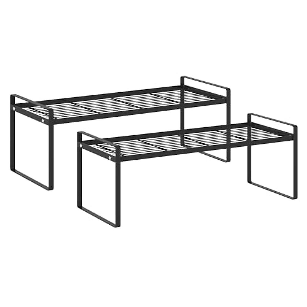 Better House 2 Pack Cabinet Shelf The Ultimate Standing Stackable Space Saving Closet Shelves Steel Frame Rust Resistant Organizer For Your Kitchen Bathroom (Stacked Size L20 x D8.25 x H14.6 in)