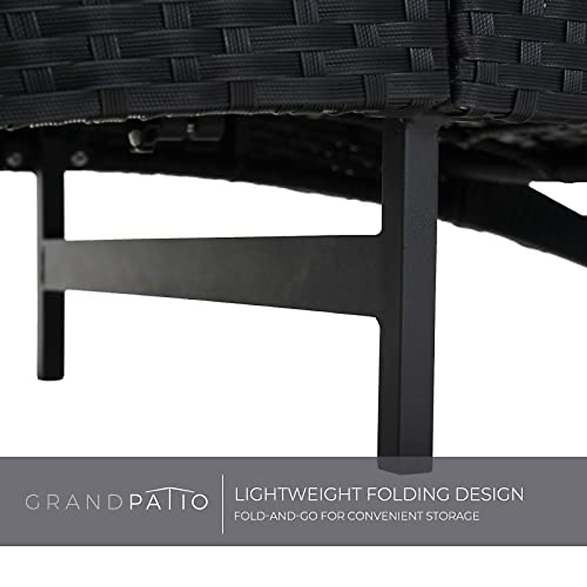 Grand patio Outdoor Lounge Chairs for Outside 2 Pieces Patio All-Weather Wicker Aluminum Reclining Folding Chaise Lounge with Cushions for Poolside, Beige